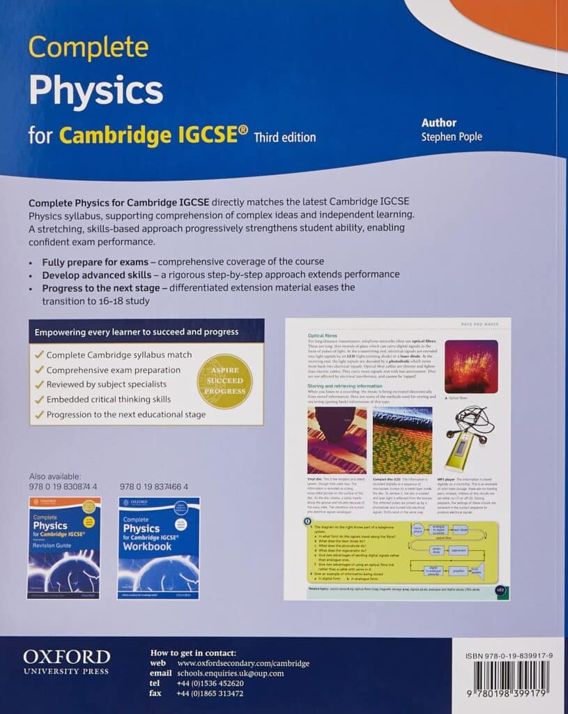 Cambridge IGCSE Physics 3rd Edition Plus CD Review - Alefredo Books ...