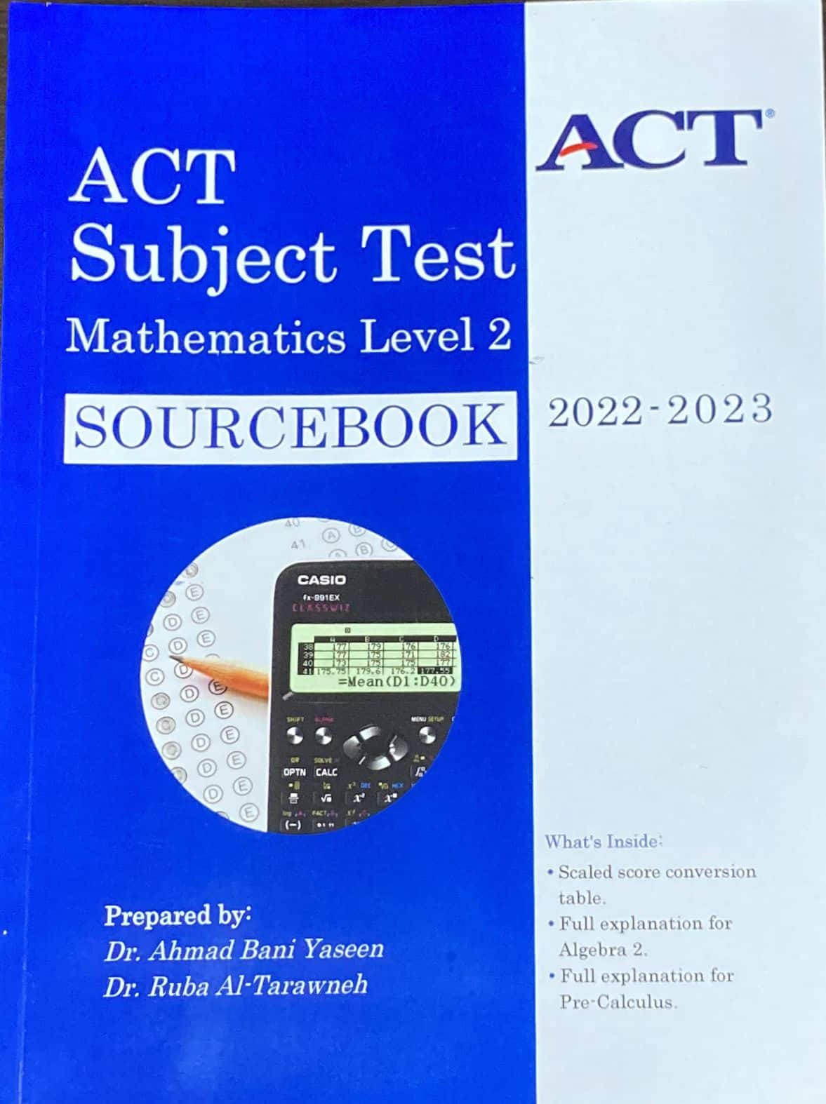ACT Subject Test Mathematics Level 2 (Sourcebook) Dr Ahmad Bani Yaseen ...